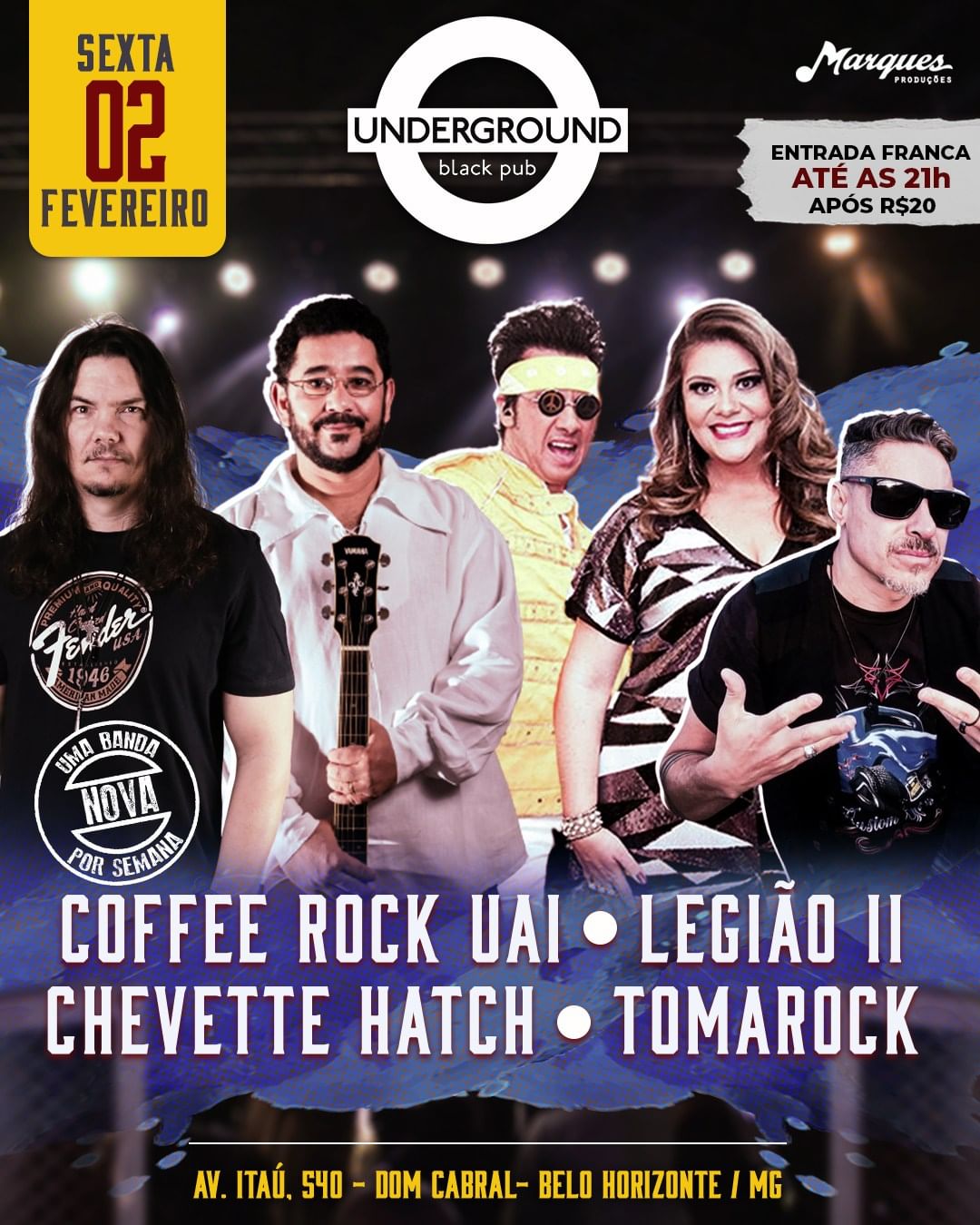Coffee Rock Uai | Legião II | Chevette Hatch | Tomarock - 02/02/2024 (Sexta) - Underground Black Pub