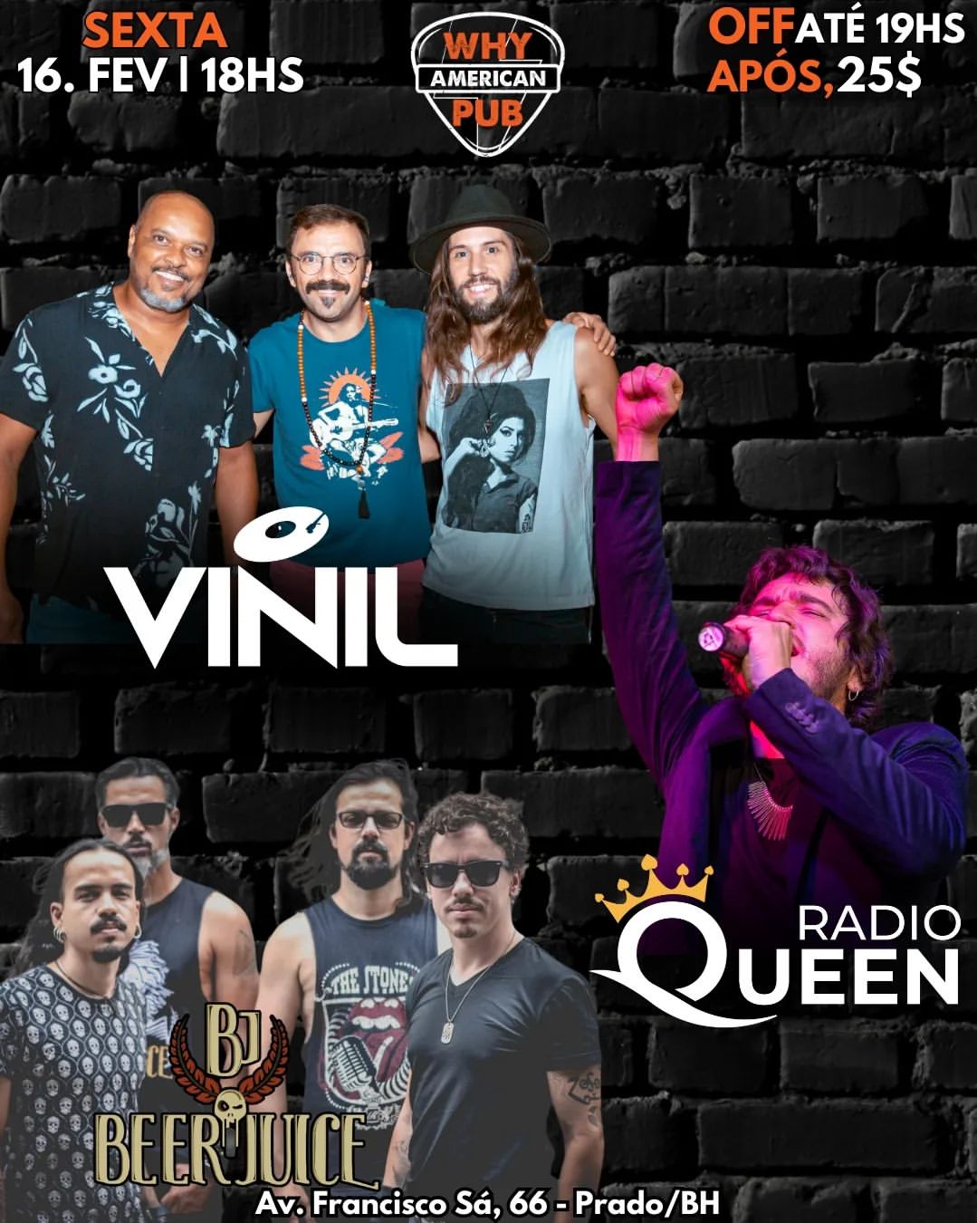 Vinil | Radio Queen | Beerjuice - 16/02/2024 (Sexta) - Why American Pub