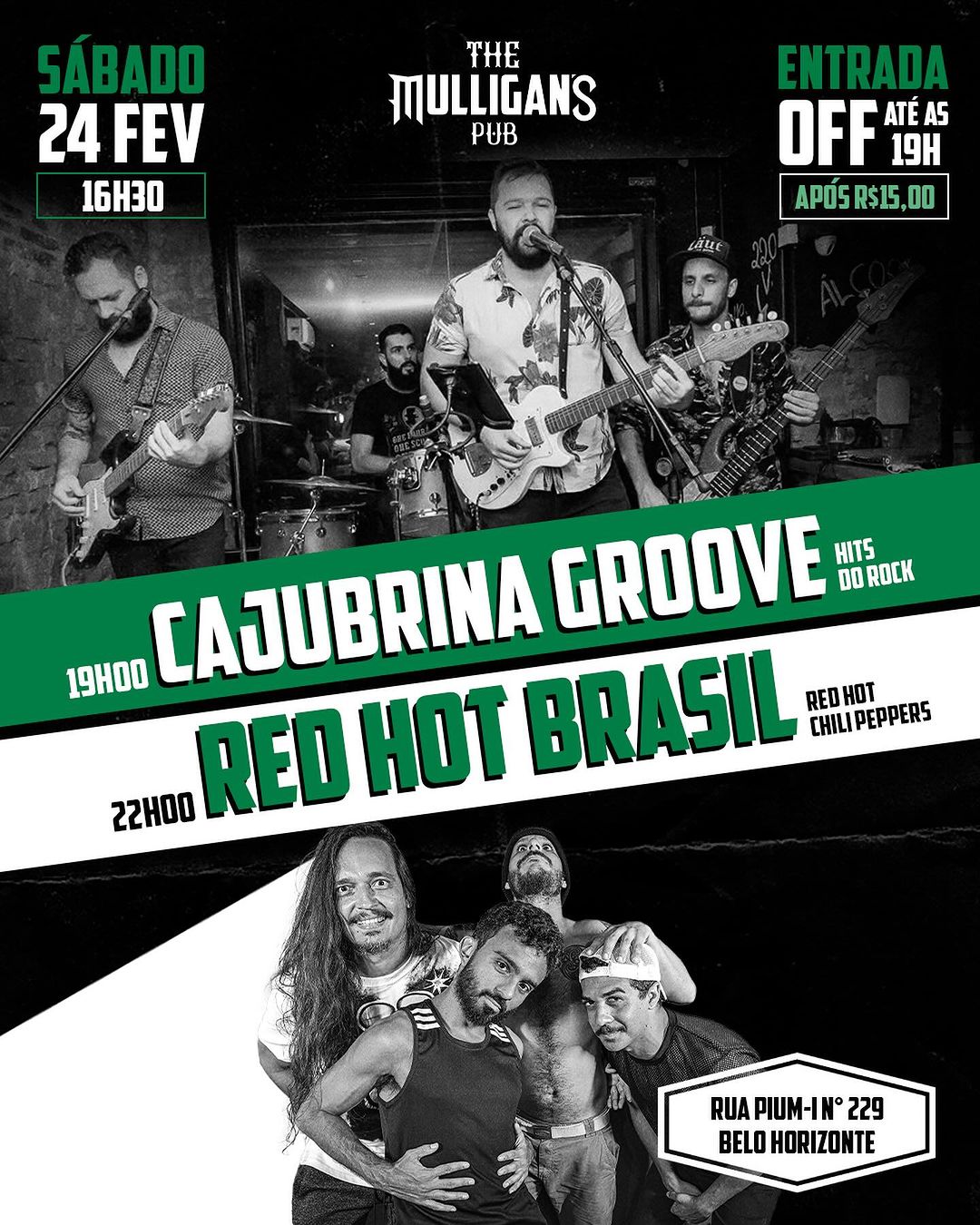 Cajubrina Groove | Red Hot Brasil - 24/02/2024 (Sábado) - The Mulligan's