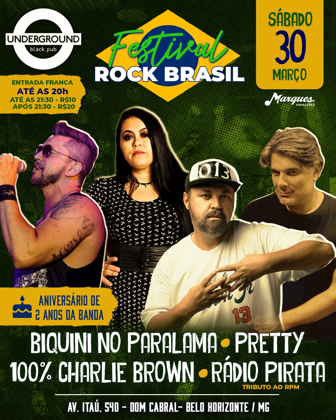 Festival Rock Brasil – 30/03/2024 (Sábado) – Underground Black Pub