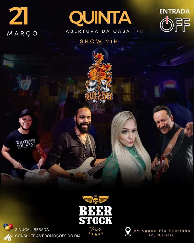 Soul State Band – 21/03/2024 (Quinta-Feira) – Beerstock Pub