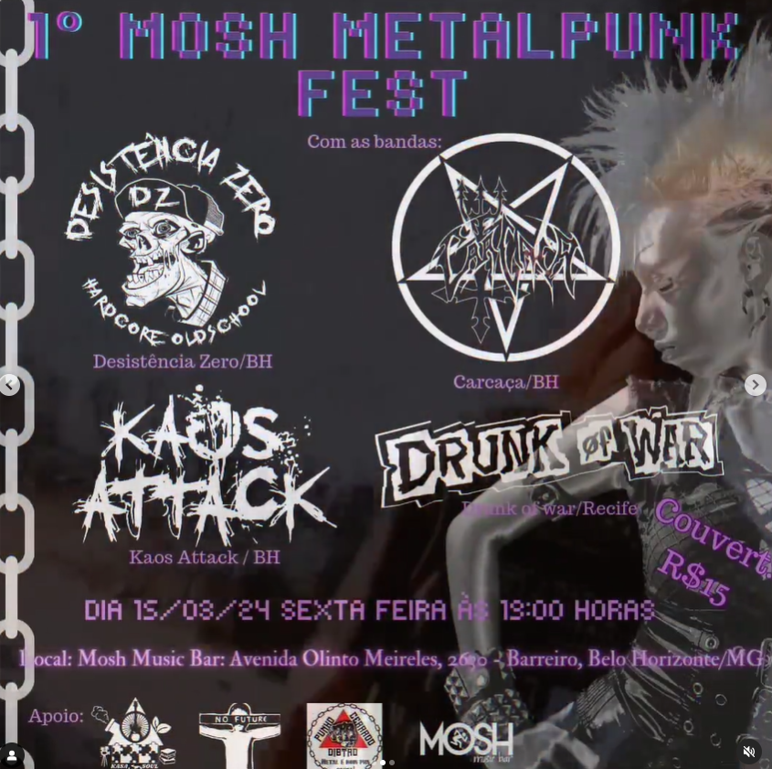 1º Mosh Metal Punk Fest – 15/03/2024 (Sexta-Feira) – Mosh Music Bar