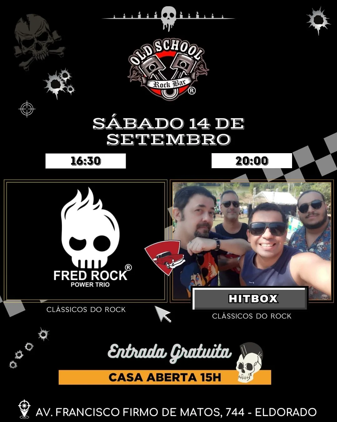 Show em MG - Fred Rock | Hitbox – 14/09/2024 (Sábado) – Old School Rock Bar